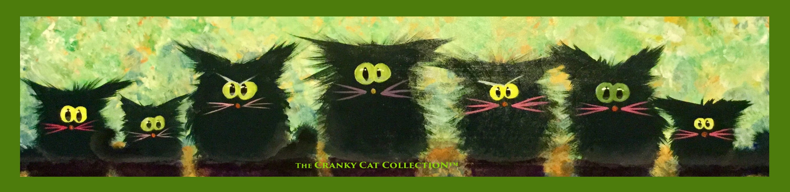 fuzzy puffy cute cranky cats, occasionally green – Cranky Cat Collection